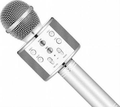 Микрофон караоке WS - 858 серебристый
