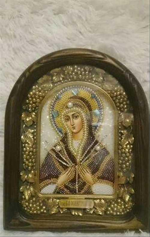 Икона Пресвятая Богородица Семистрельная, бисер, к