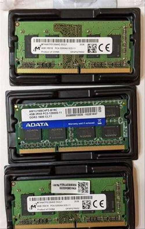 Оперативная память 4GB (3x) DDR3 и DDR4