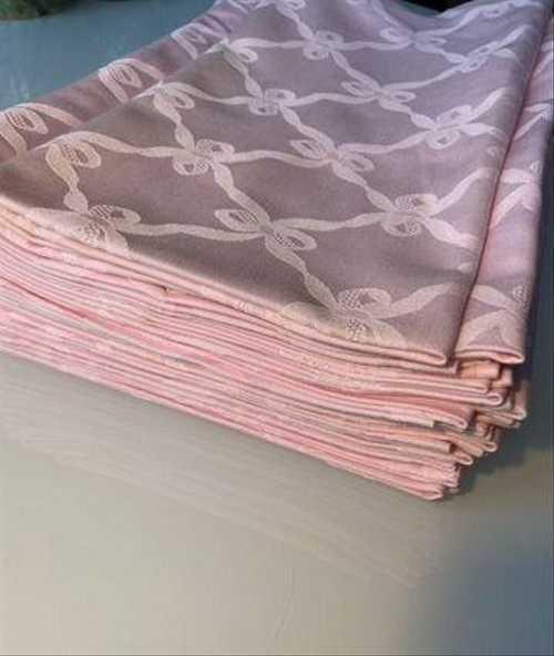Скатерть/салфетка из плотной х/б ткани розового цв