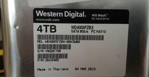 Диск WD Black 4 Tb WD4005fzbx