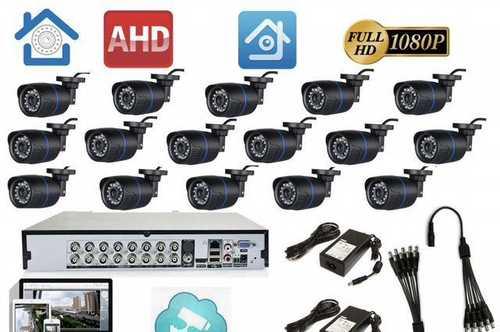 KIT16AHD100B1080P. Комплект видеонаблюдения на 16