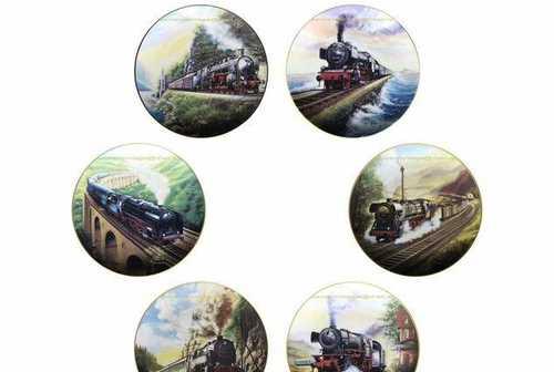 Серия коллекционных тарелок о паровозах локомотив