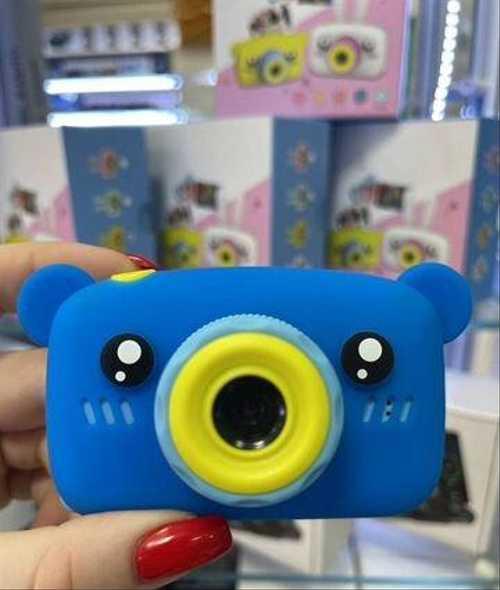 Детский фотоаппарат Зайчик (Синий Желтый цвет) Опт
