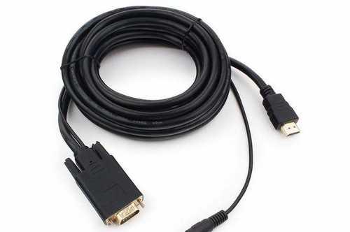 Кабель hdmi-VGA Cablexpert A-hdmi-VGA-03-5M 19M/15