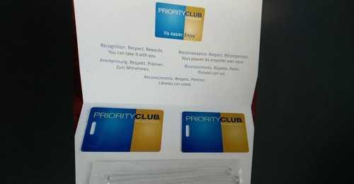 Priority Club Новые багажные бирки