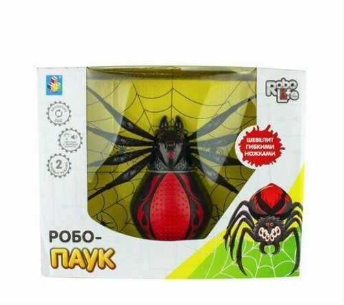 Интерактивная игрушка 1Toy Робо-паук (свет, звук, движение), черно-красный (Т16447)