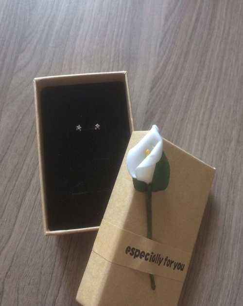 Серебряные пусеты новые