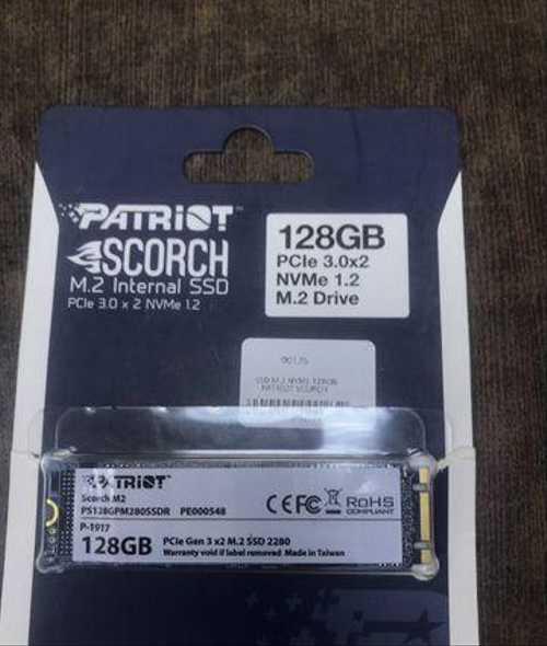SSD M2 NVMe Patriot Scorch 128GB неисправный