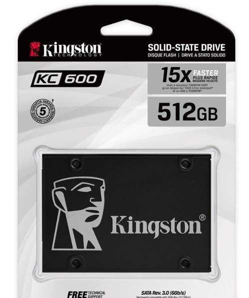 SSD диск kingston 2.5" KC600 512 Гб SATA III Новый