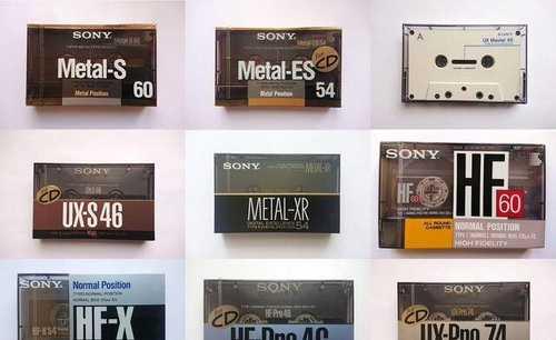 Аудиокассеты Sony 1988-89