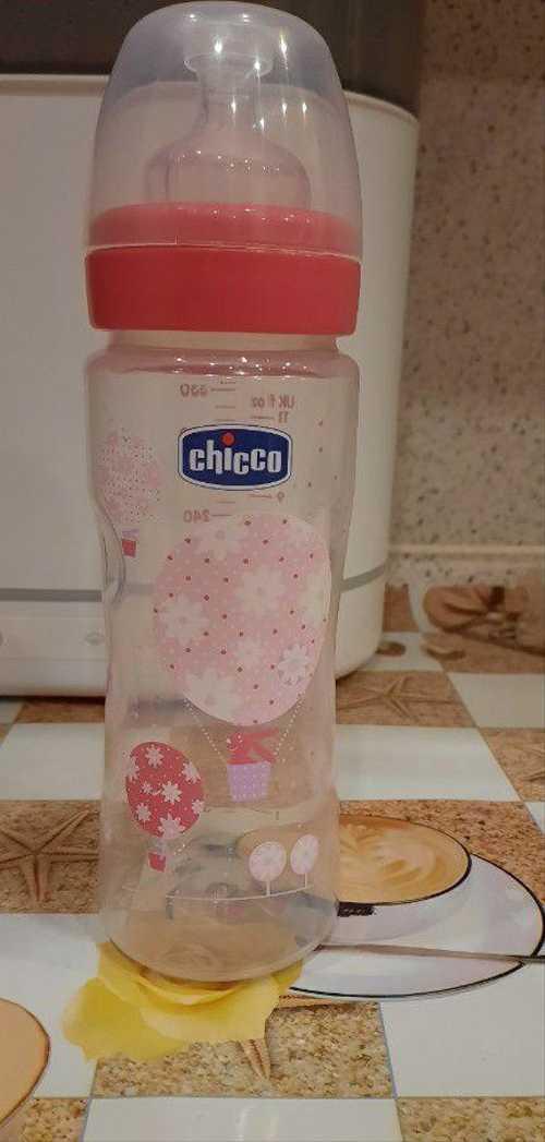 Бутылочка Chicco Well-Being Girl 330 мл 4 мес+