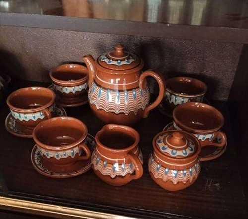 Сервиз набор чайный кофейный керамика глина