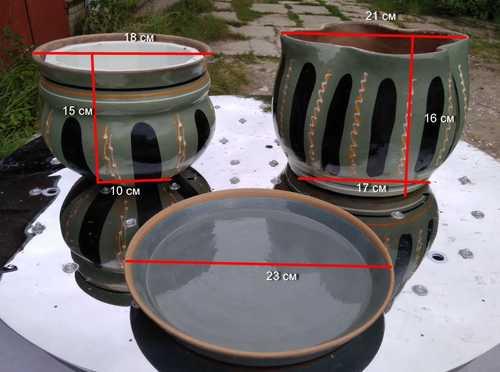 Кашпо обливная керамика