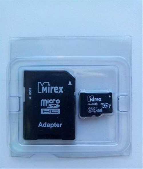 Карта памяти Mirex 64gb micro sd