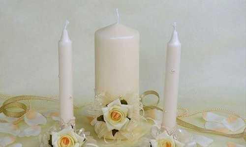 Свадебные свечи очаг айвори 3шт комплект