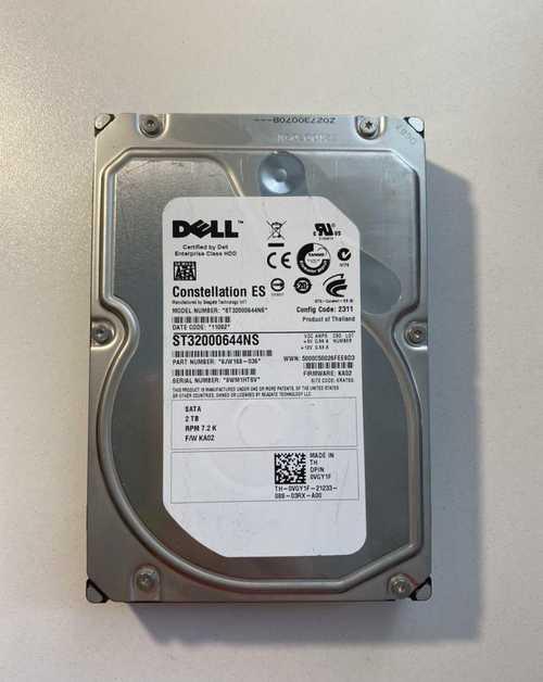 Жесткий диск dell 2Tb ST32000644NS