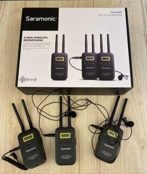 Петличный микрофон Saramonic VmicLink5 RX+TX+TX