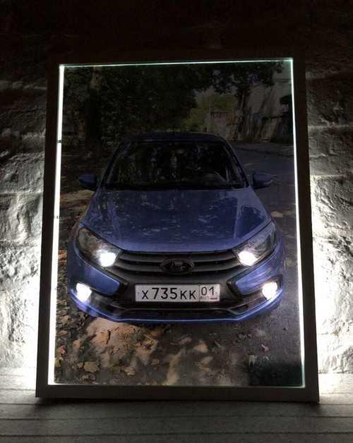 Картина ночник с подсветкой LADA granta автомобиль