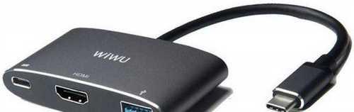 Хаб WiWU Alpha C2H Type C to hdmi + Type C + USB 3