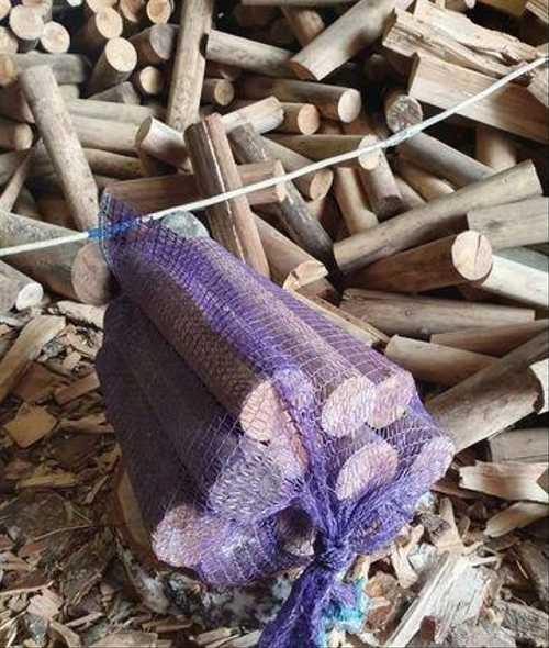 Дрова карандаши сухие фасованные в сетках