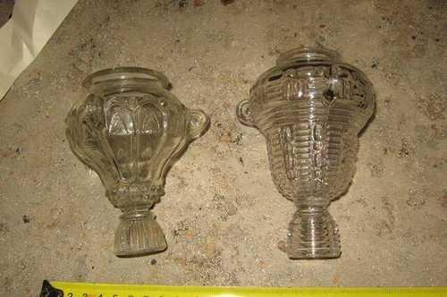 Старинная лампада 2 стекло кадило Мальцев 19 век