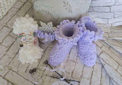 Плюшевые тапочки ручная работа