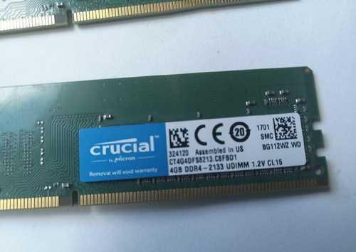 Оперативная память DDR4 Crusial 4Гб 2133Mhz