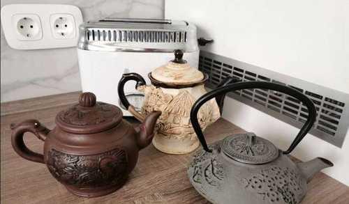 Чайники заварочные чугунный, глиняный и с лепкой