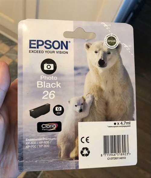 Картридж epson black 26