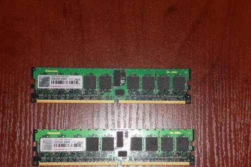 Оперативная память ddr2 ECC Transcend 2x1GB