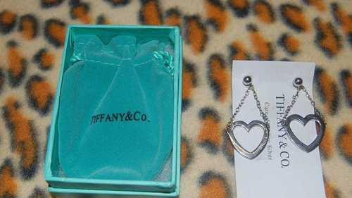 Новая бижутерия tiffany Co (серьги сердечки)