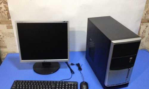 Компьютер 2 ядра,2 гига+монитор для работы и игр