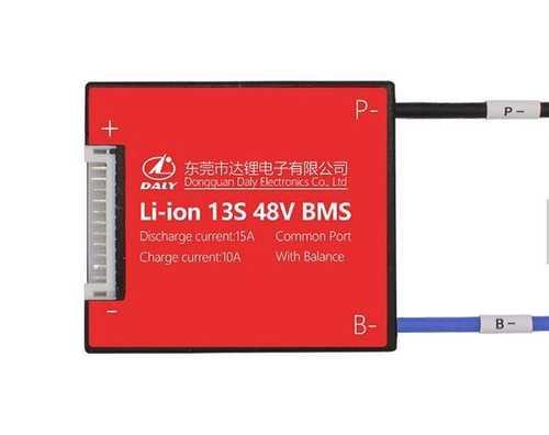 Плата контроля BMS Li-ion 13S 48V 15A DaLy