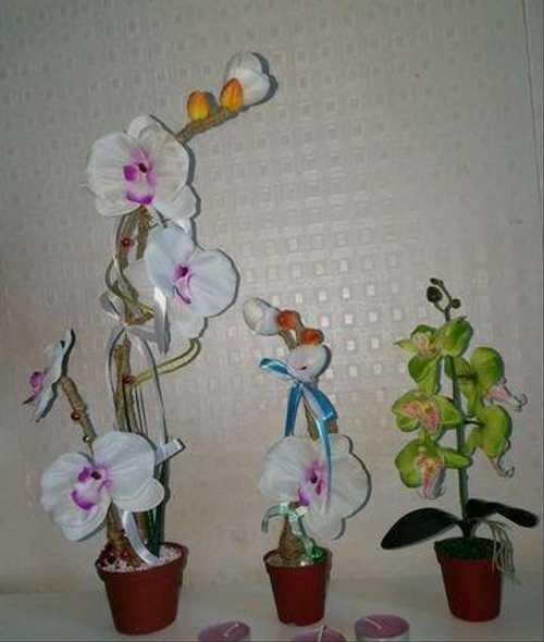 Цветы. Искусственные. Орхидея. Букет. Интерьер