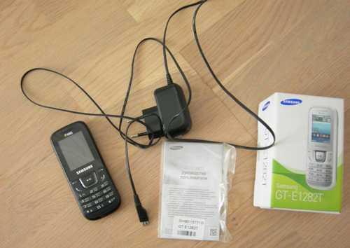 Телефон Samsung GT-E1282T, Duos, сине-черный