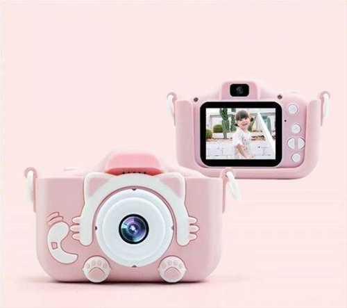 Детский фотоаппарат котик розовый
