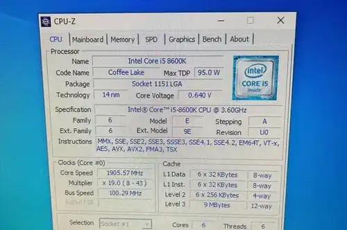 Intel core i5 8600k