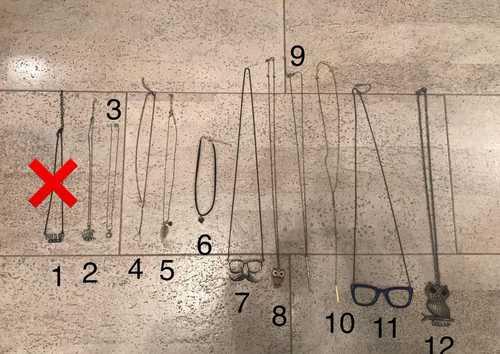 Бижутерия цепочка чокер кулон подвеска длинная под