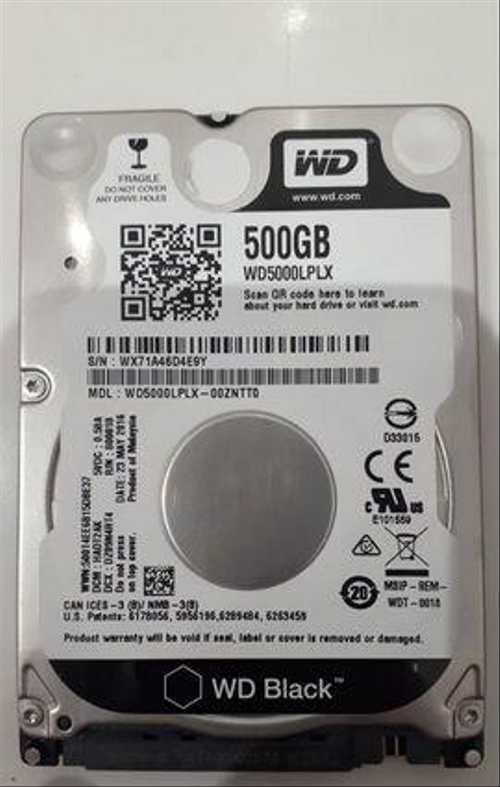 Жесткий диск 2.5" WD Black WD5000lplx 500Gb