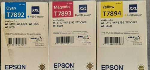 Картриджи для принтера epson T7892, T7893, T7894