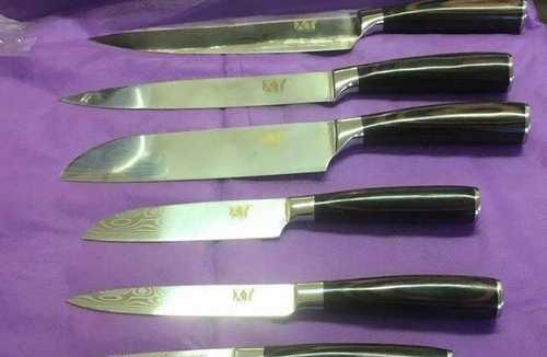 Набор японских кухонных ножей дамаск хy (6шт)