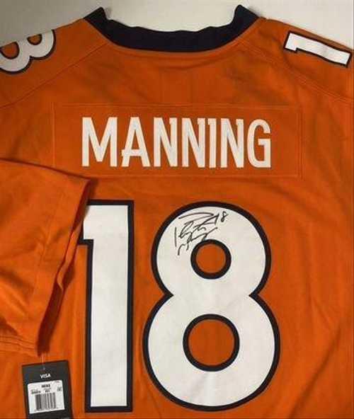 Джерси бронкос NFL Broncos Manning с автографом