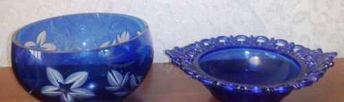Две вазы синие СССР