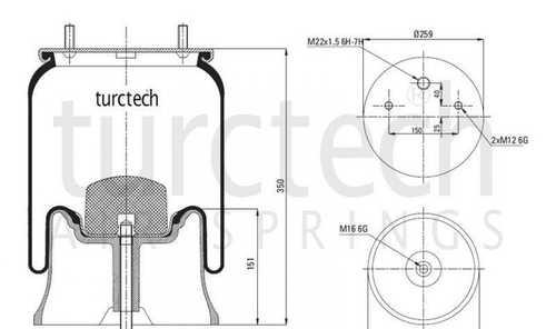 Пневморессора со стаканом - 904022KPP05 SAF