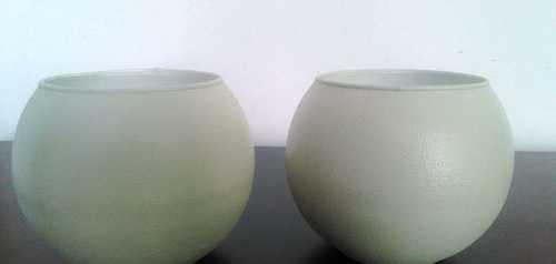 2 стеклянные вазы-чаши
