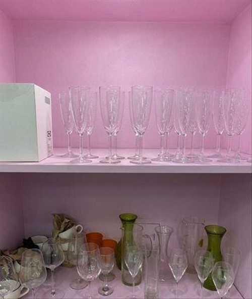 Фужеры, стаканы, вазы, рюмки, кружки