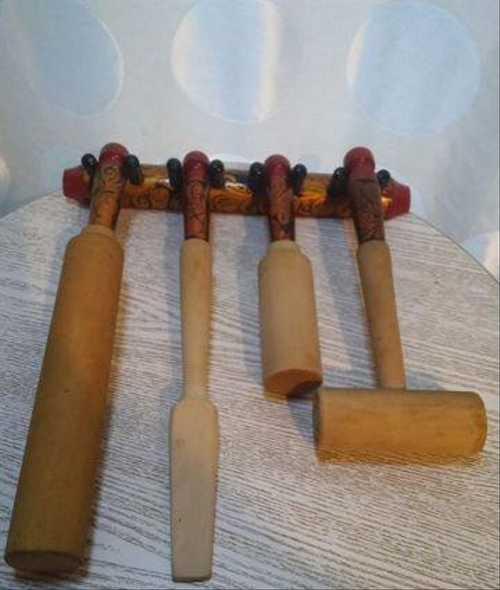 Набор деревянный (скалка,толкушка,молоток,лопатка)