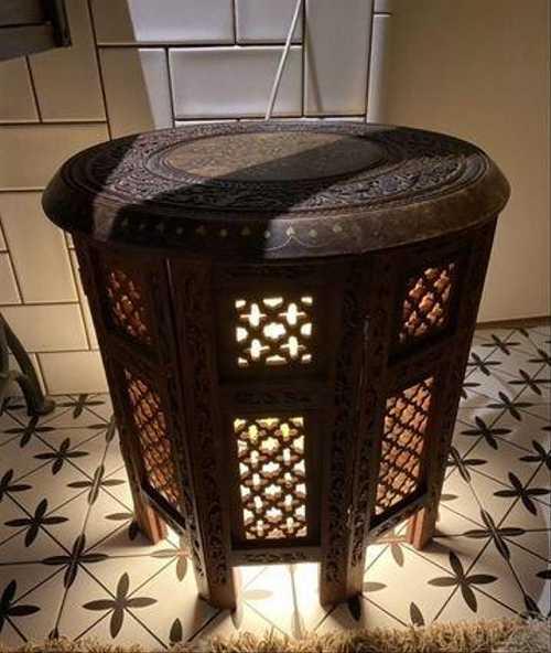 Столик/ стул светильник из дерева «Марокко»
