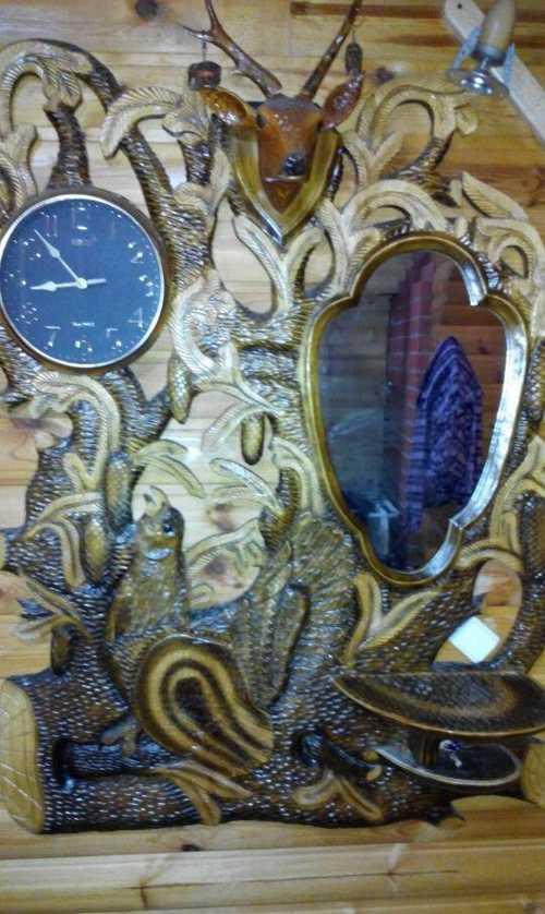 Эксклюзивное деревянное резное зеркало